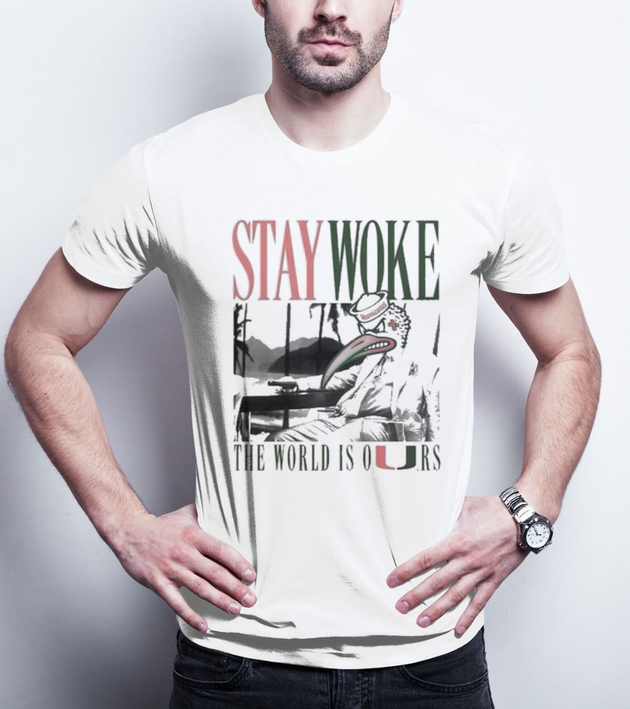 Stay Woke The World Is Ours Miami Hurricanes Vintage T-Shirt