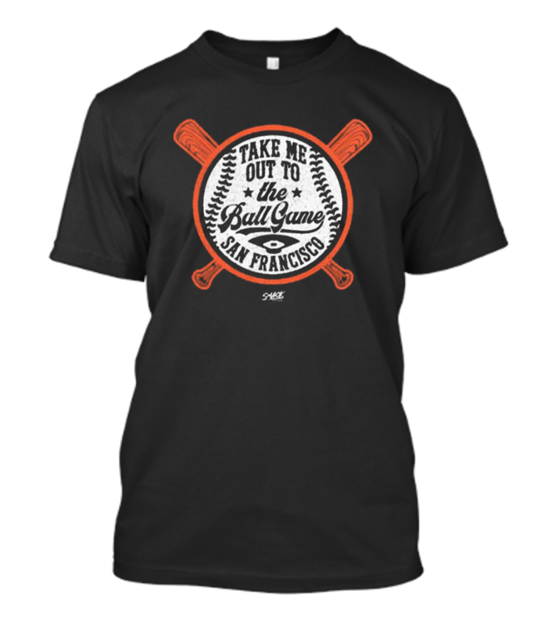 Take Me Out To The Ball Game San Francisco Baseball Crossed Bats T-Shirt