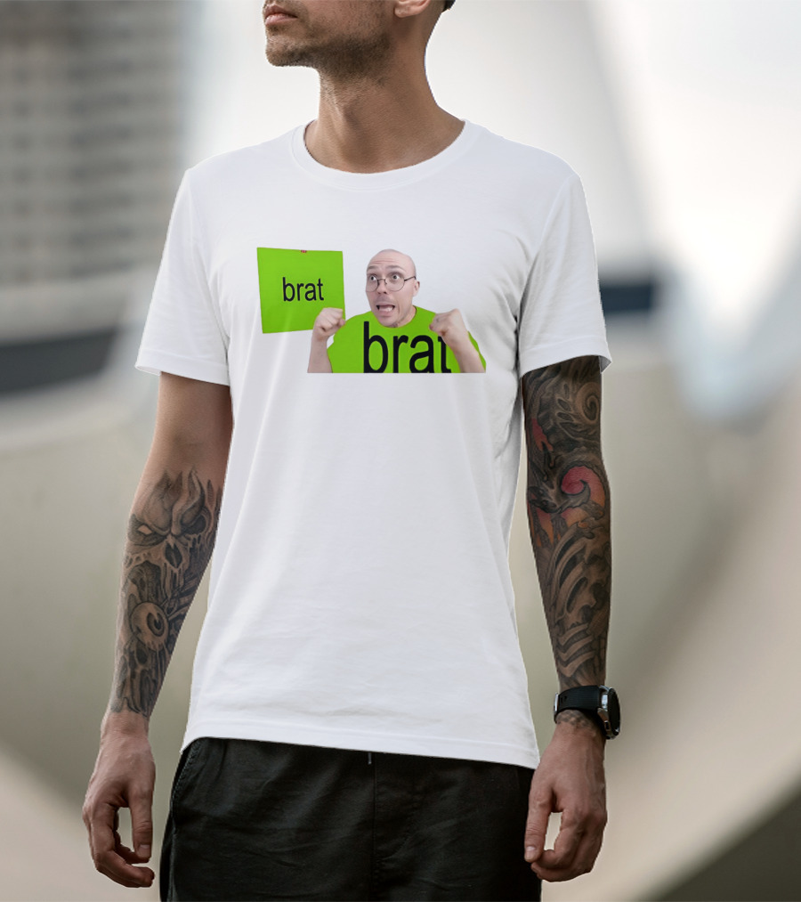 Anthony Fantano Brat Neon Green Double Brat Face T-Shirt