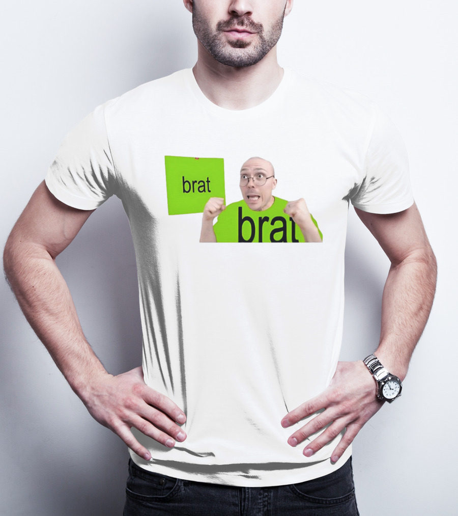 Anthony Fantano Brat Neon Green Double Brat Face T-Shirt