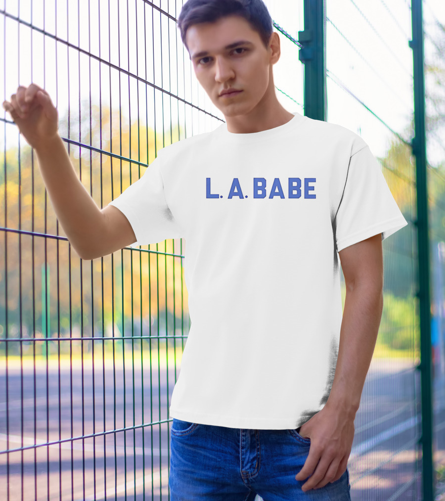 L.A. Babe Bold Blue Block Lettering T-Shirt