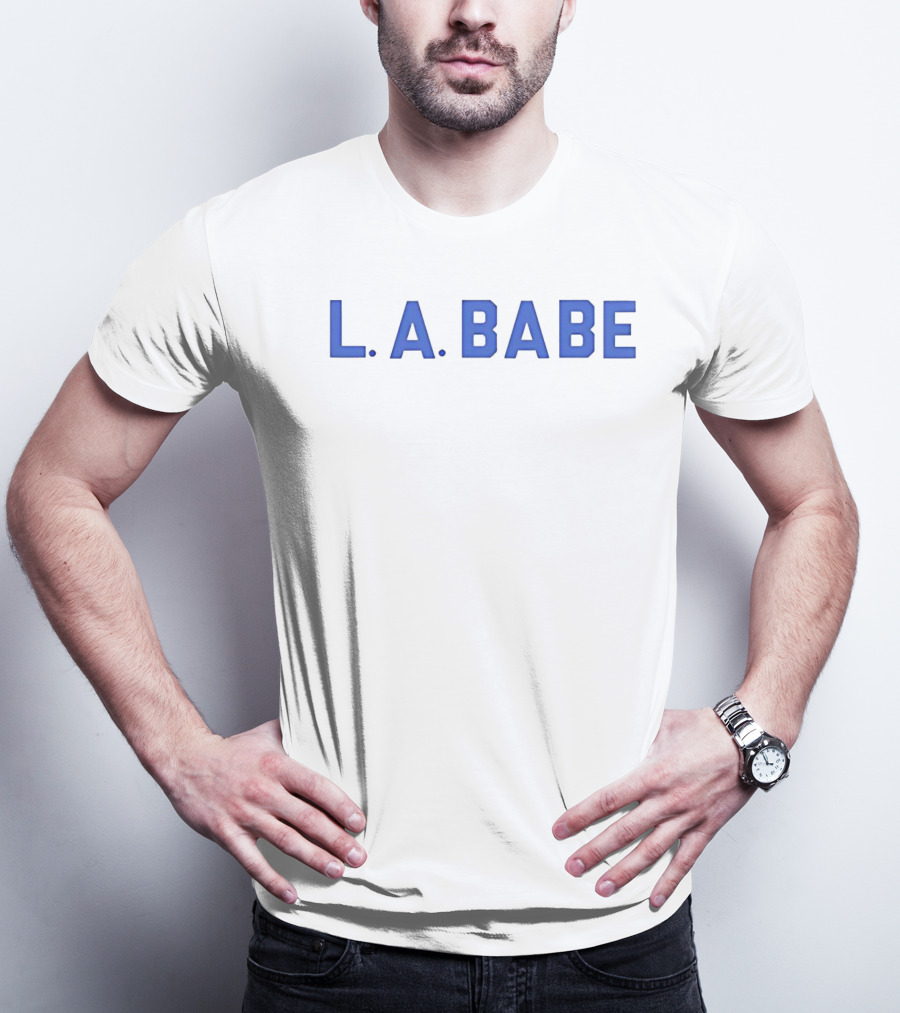 L.A. Babe Bold Blue Block Lettering T-Shirt