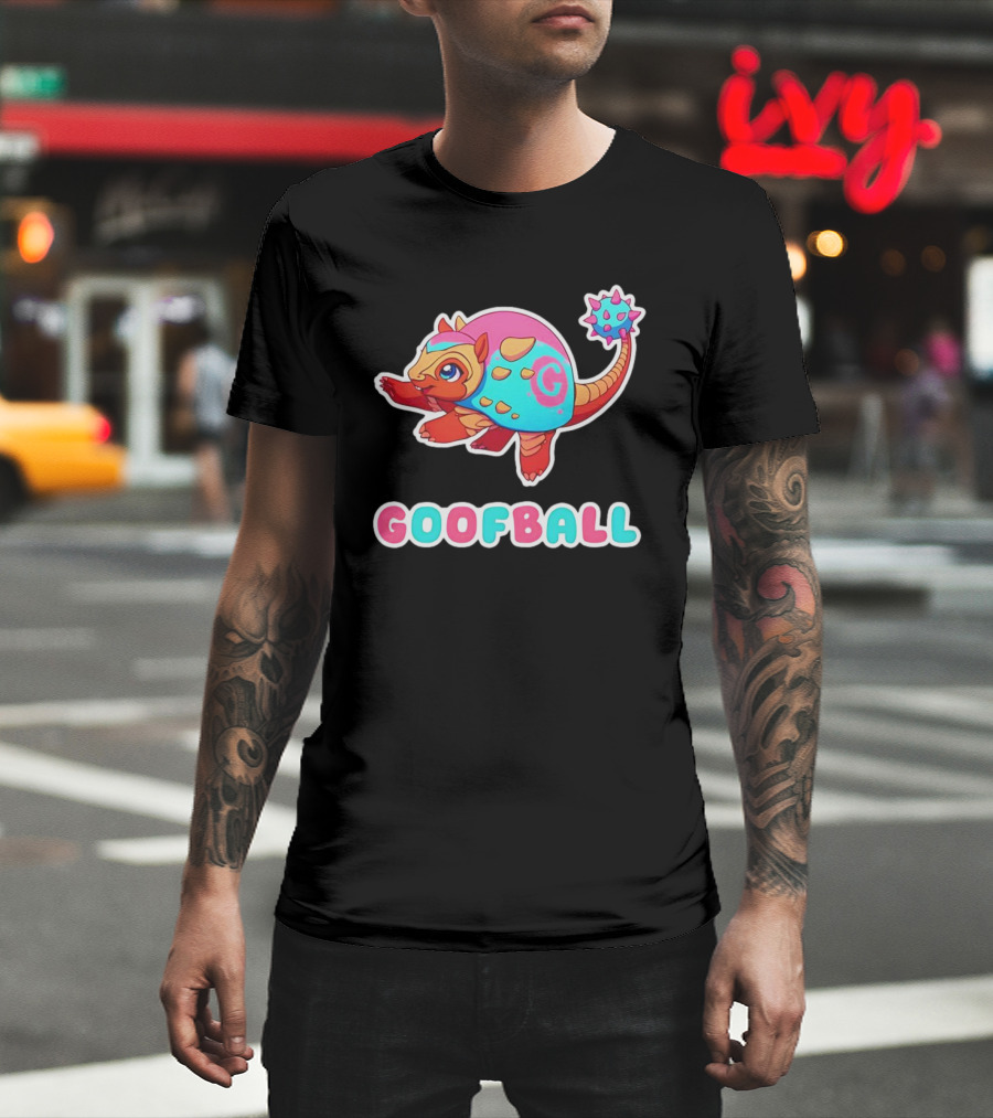Pangolin Goofball Colorful Character With Pink And Blue Spikes T-Shirt