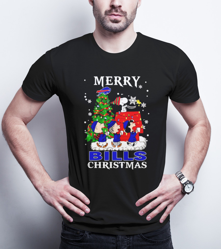 Merry Bills Christmas Peanuts Buffalo Bills T-Shirt
