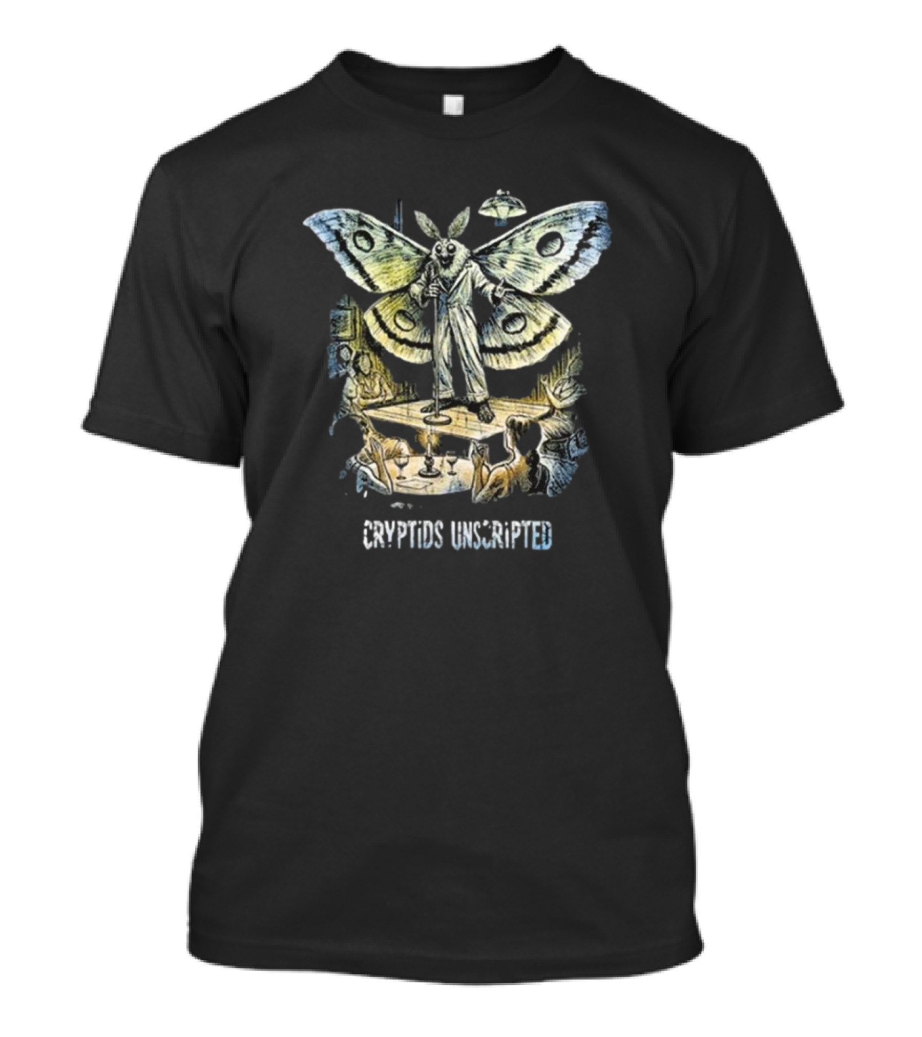 ATWWD Cryptids Unscripted Mothman Stand-Up Comedy Scene T-Shirt