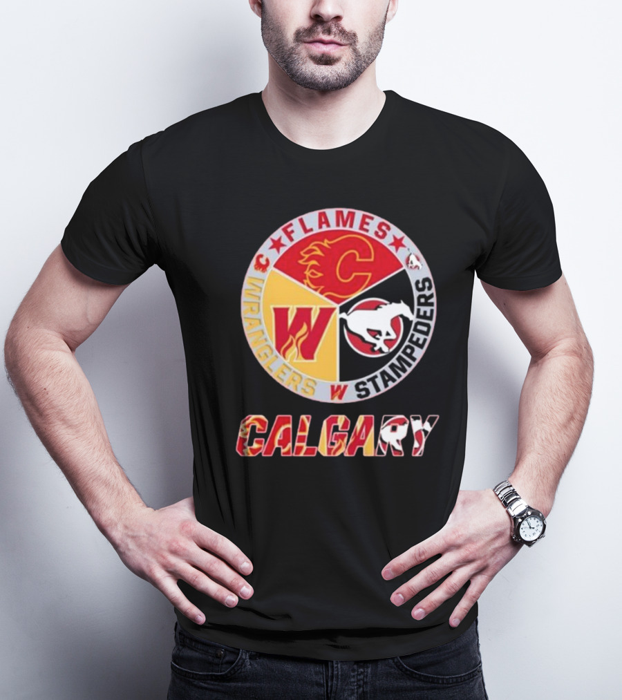Calgary Flames Wranglers Stampeders T-Shirt