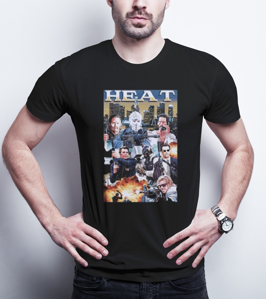 HEAT Movie Crossover Gunfight Action Heroes T-Shirt