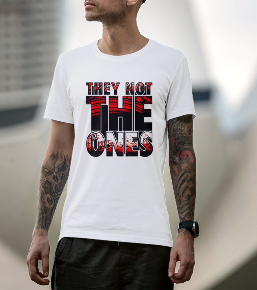 Jimmy Uso They Not The Ones WWE Wrestling Phrase Black Red Bold Letters T-Shirt