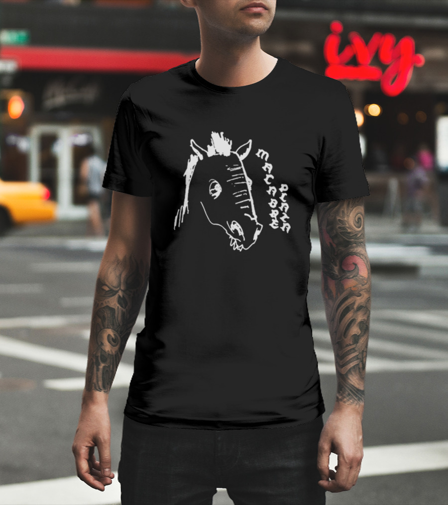 Macabre Plaza Horse Head Drawing T-Shirt
