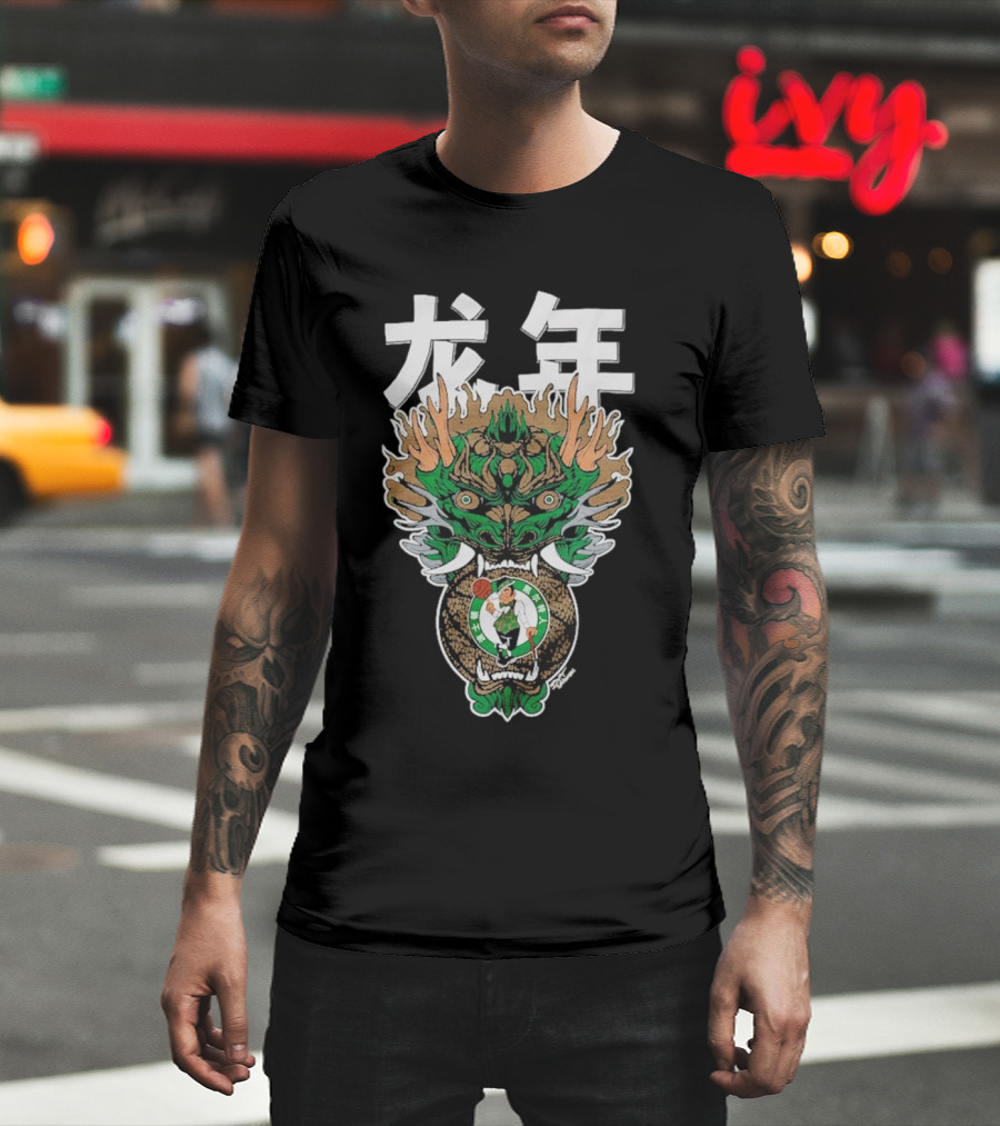 Hyperfly Heather Black Boston Celtics Year Of The Dragon Lunar New Year Collection 龙年 T-Shirt