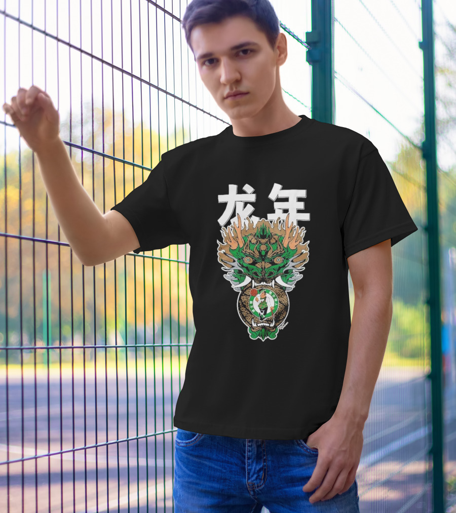 Hyperfly Heather Black Boston Celtics Year Of The Dragon Lunar New Year Collection 龙年 T-Shirt