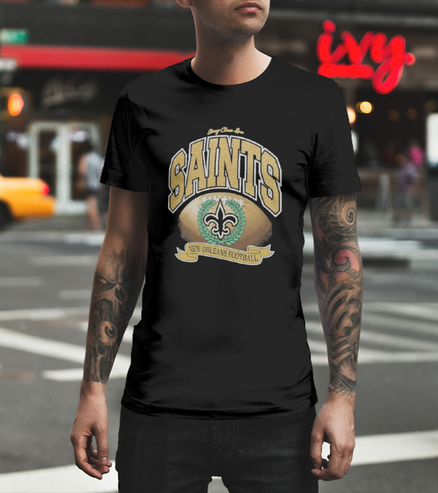 New Orleans Saints Glory Glitter Retro Football Fleur-De-Lis T-Shirt