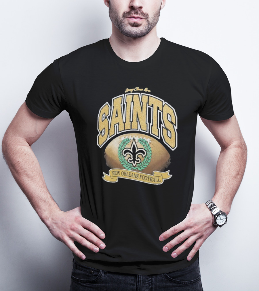New Orleans Saints Glory Glitter Retro Football Fleur-De-Lis T-Shirt