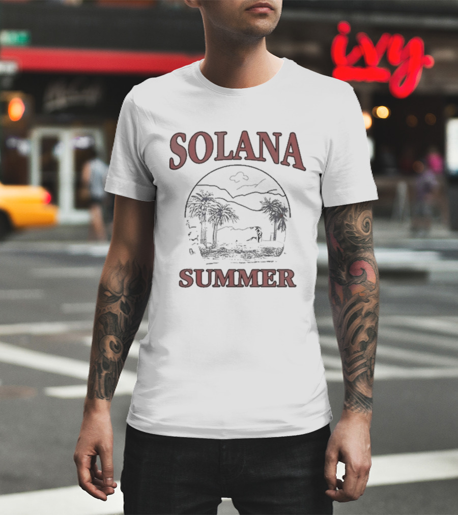 Solana Summer Palm Beach Scene T-Shirt