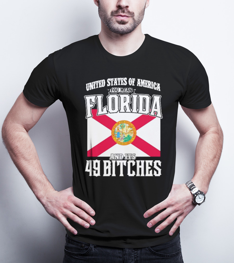 United States Of America You Mean Florida And Its 49 Bitches Flag T-Shirt