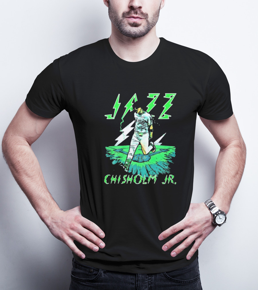 Jazz Chisholm Jr. New York Yankees Electric Green MLB Painting T-Shirt