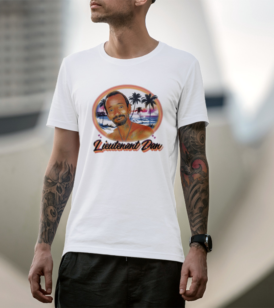 Lieutenant Dan Sunset Beach Airbrush T-Shirt