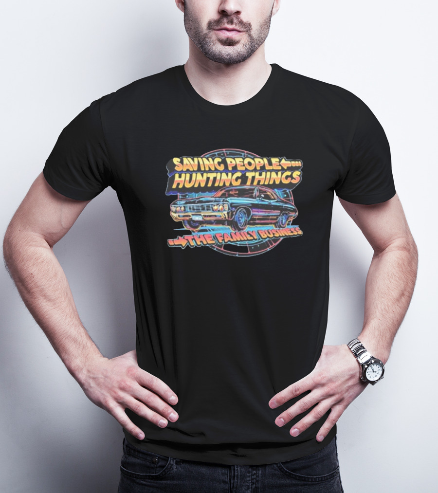 Saving People Hunting Things The Family Business Supernatural Vintage Car T-Shirt