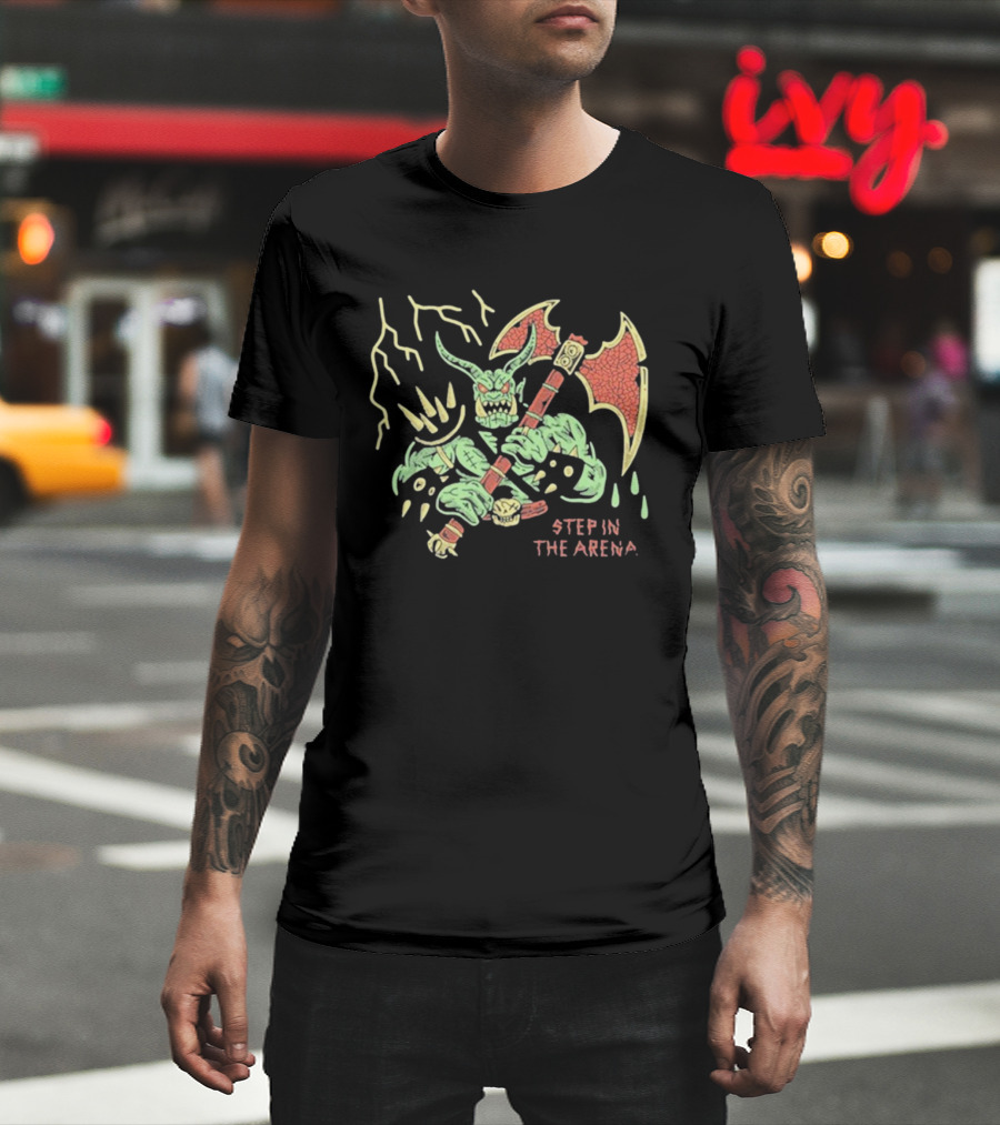 Wizard Of Barge Step In The Arena Monster With Axe And Lightning T-Shirt