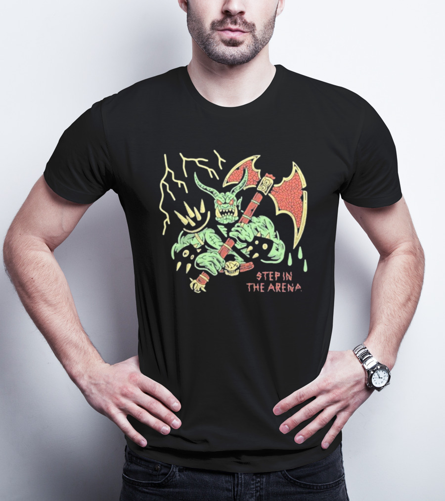 Wizard Of Barge Step In The Arena Monster With Axe And Lightning T-Shirt