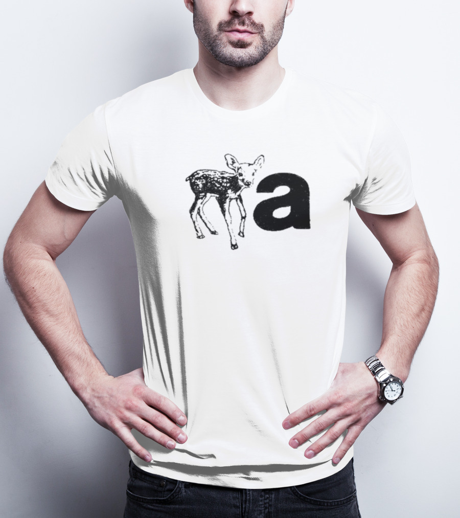 Anxious Fawn Beside Lowercase Letter A T-Shirt