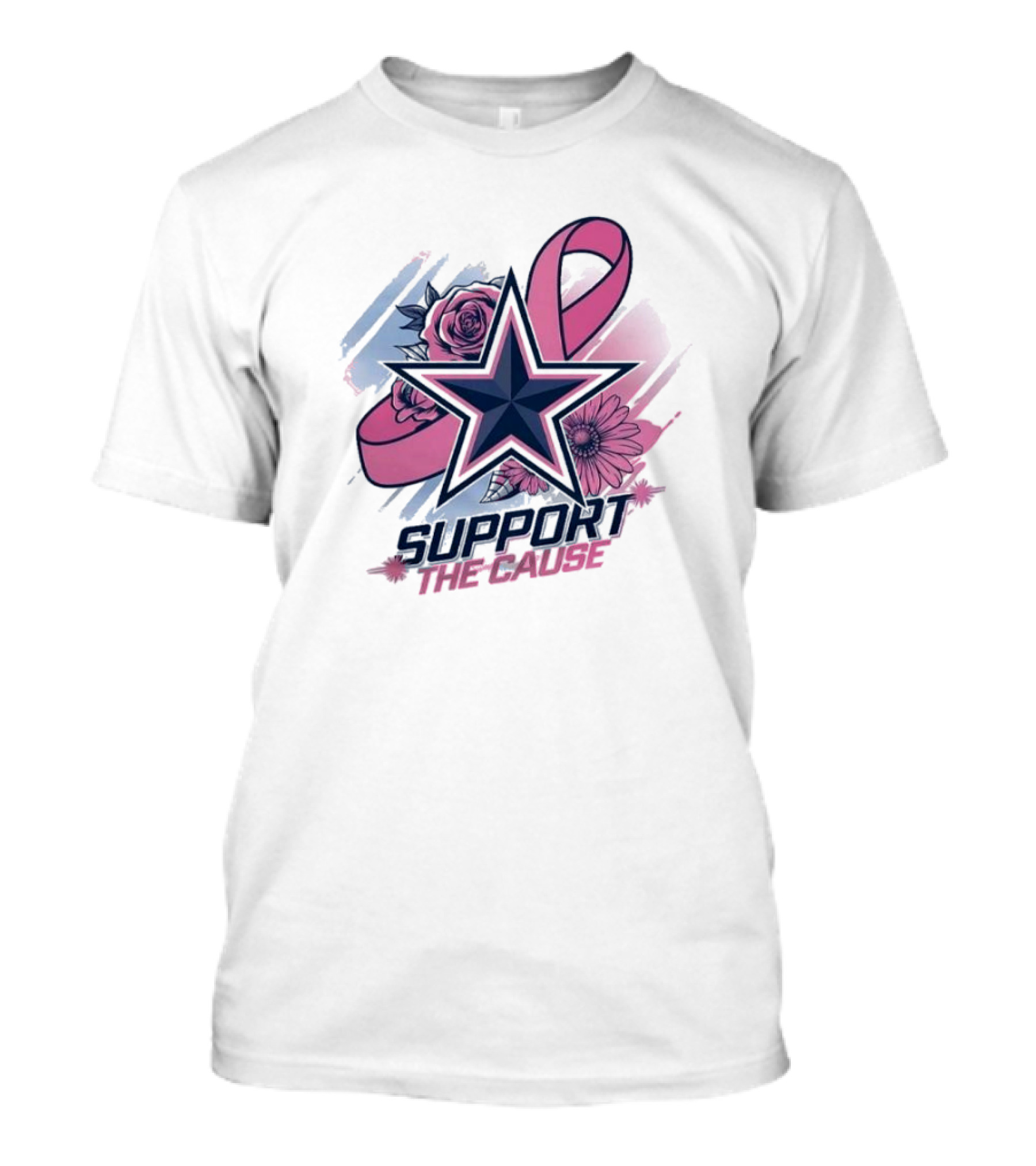 Breast Cancer Awareness X Dallas Cowboys Support The Cause T-Shirt