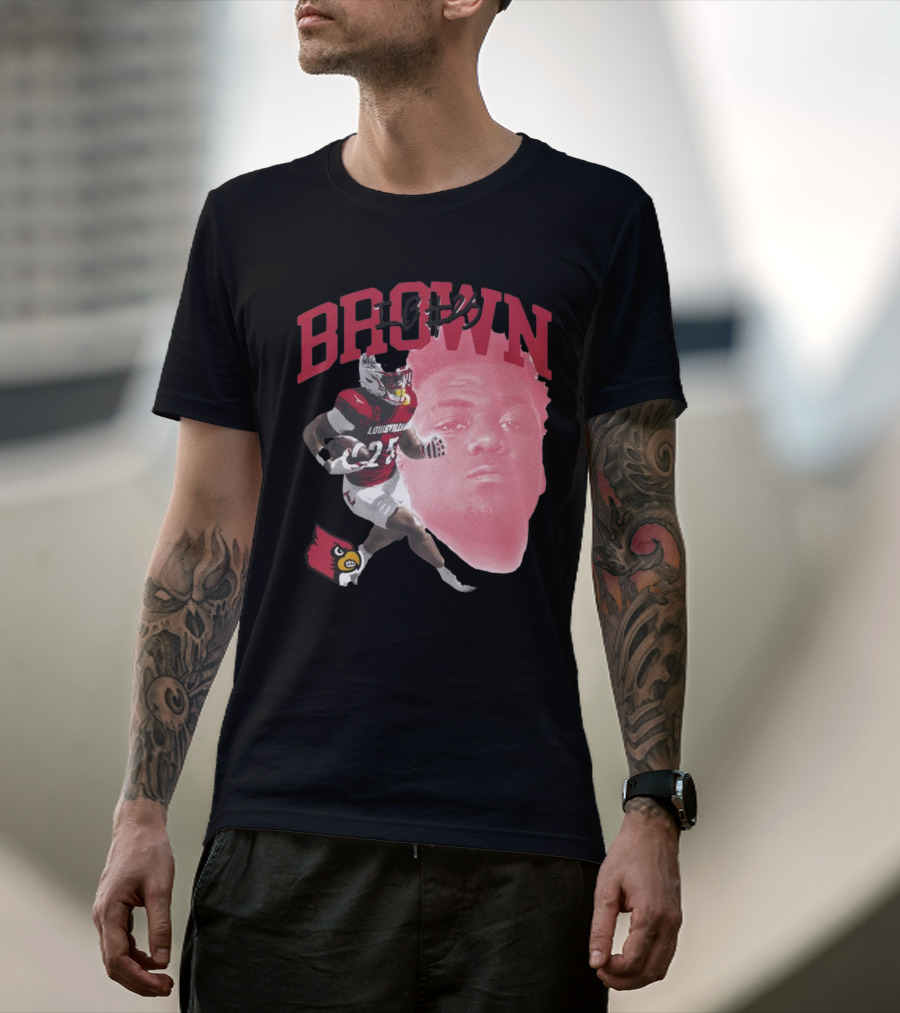 Brown IB #25 Louisville Cardinals Football Player T-Shirt