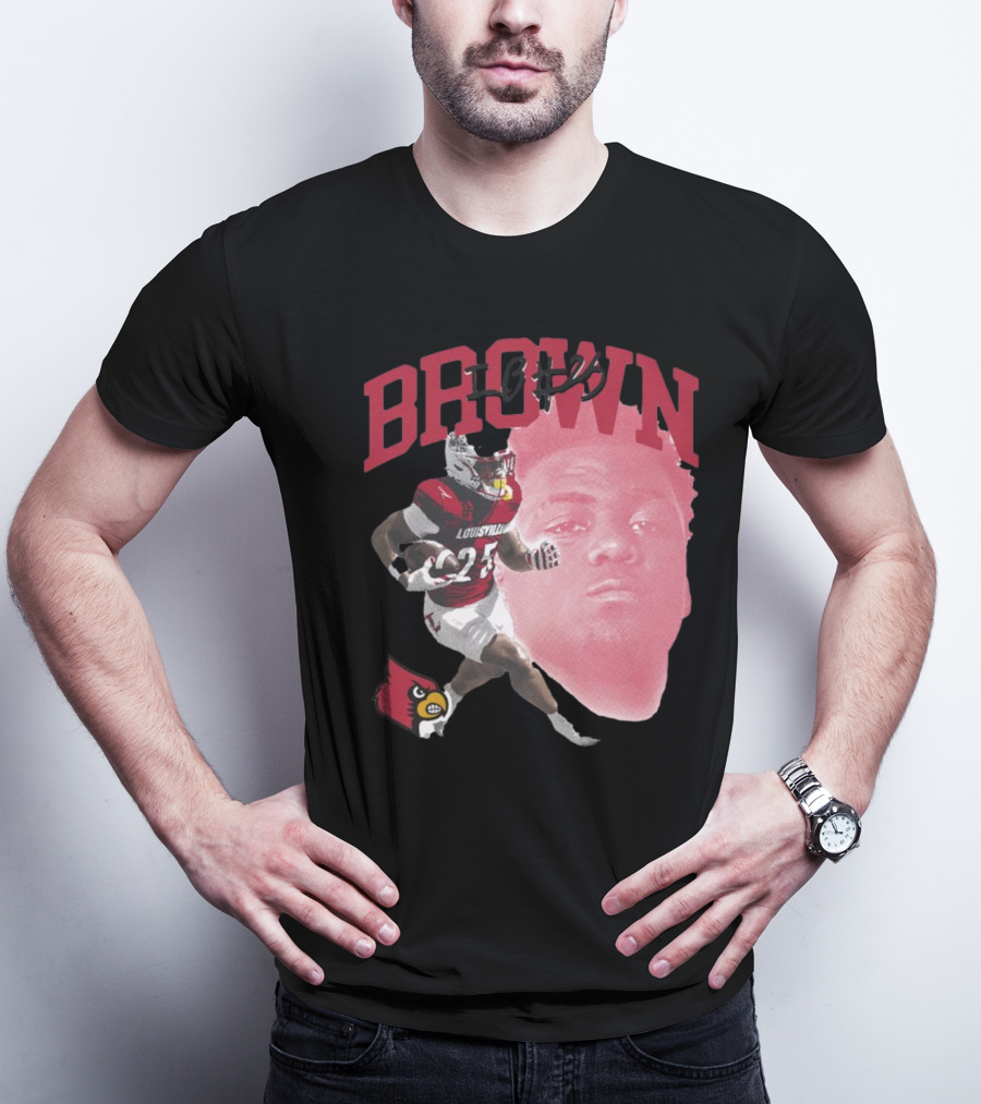 Brown IB #25 Louisville Cardinals Football Player T-Shirt