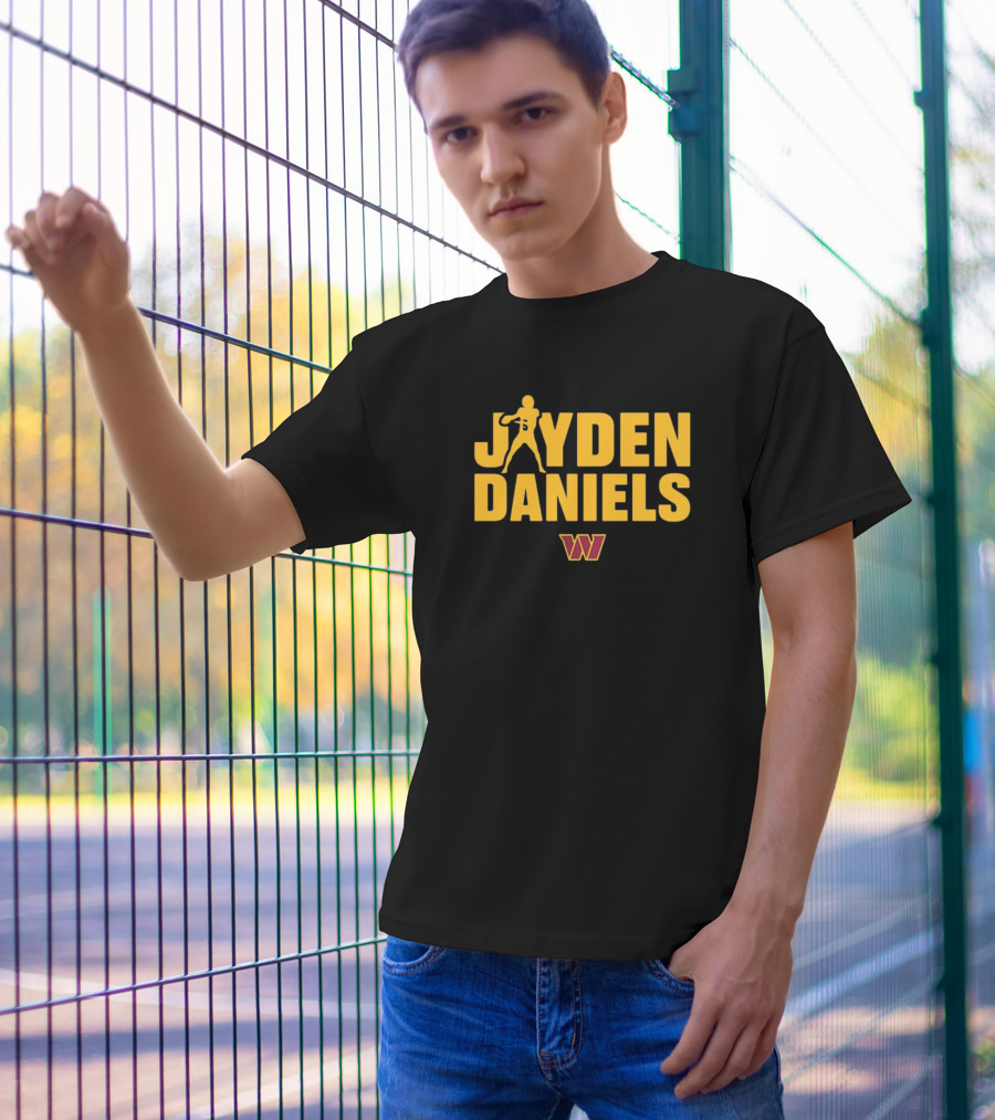 Jayden Daniels Washington Commanders NFL Play Motion T-Shirt