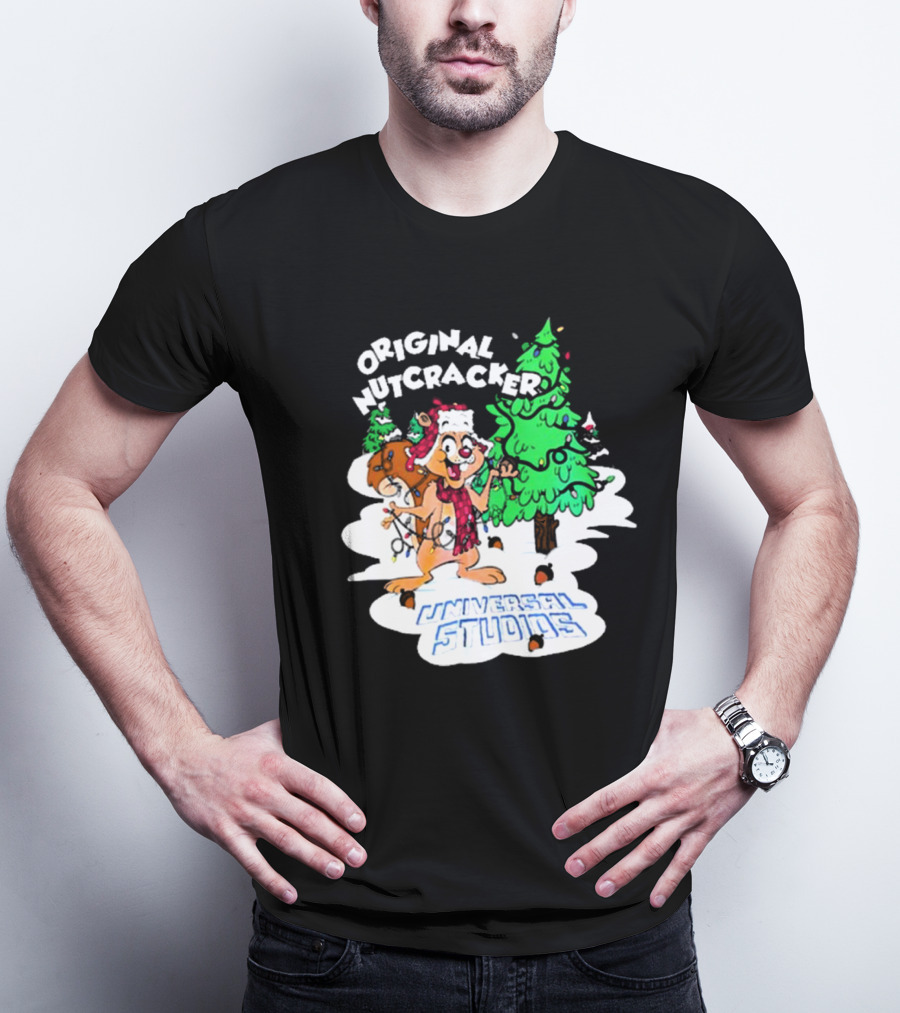 Original Nutcracker Earl The Squirrel Universal Studios Winter Scene T-Shirt