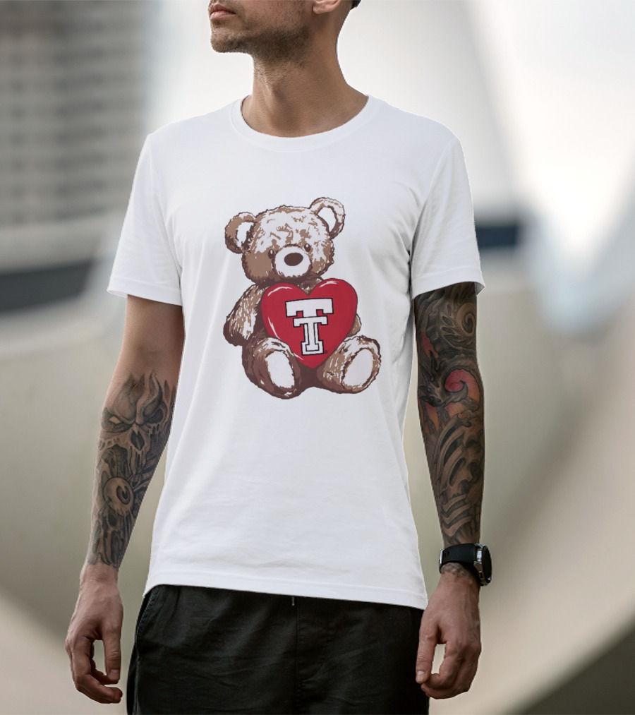 Texas Tech Red Raiders Teddy Bear Heart Hug T-Shirt