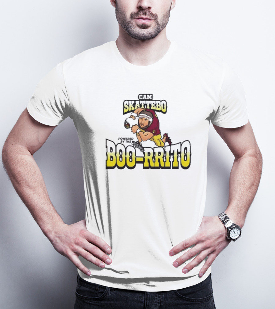 Cam Skattebo Powered By The Boo-rrito Arizona State Sun Devils Caricature T-Shirt