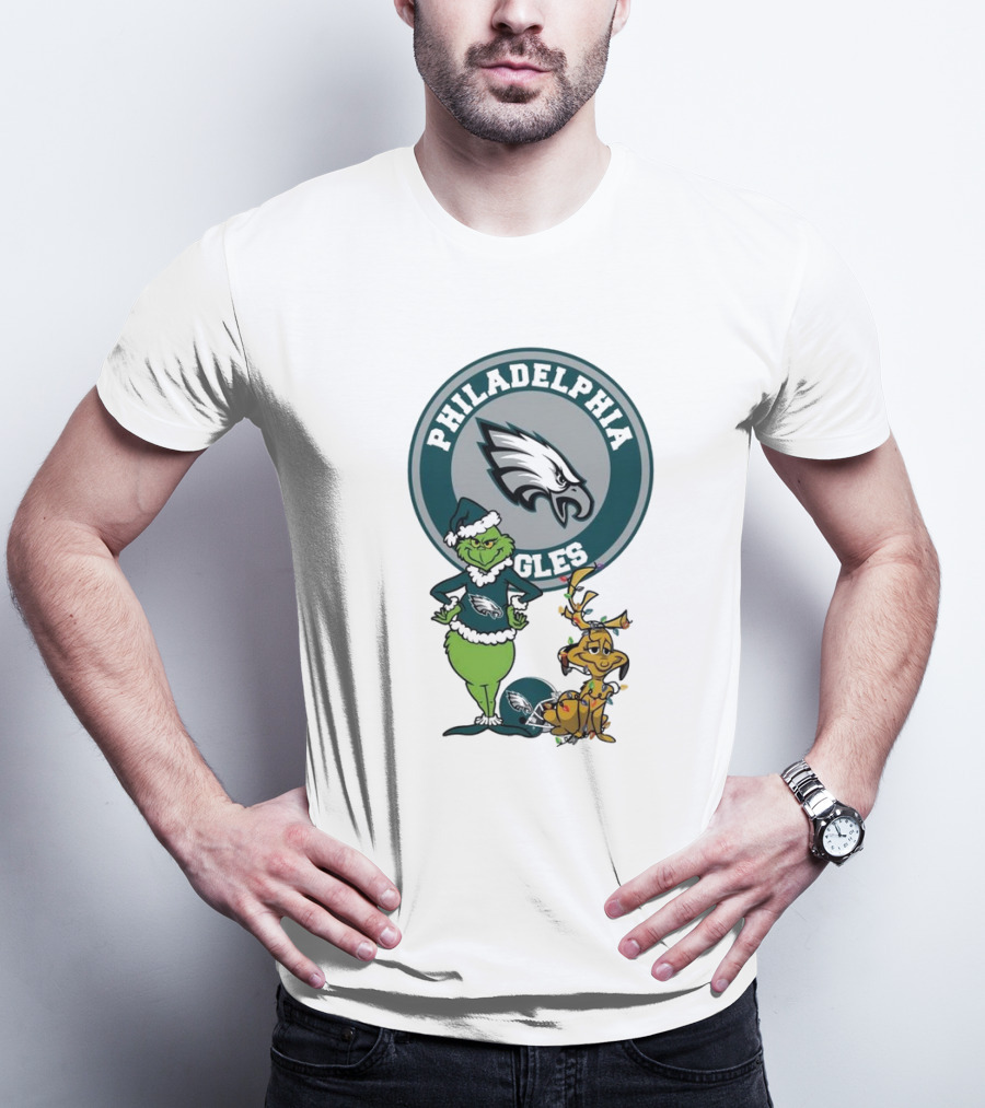 Grinch Max Philadelphia Eagles Merry Christmas T-Shirt