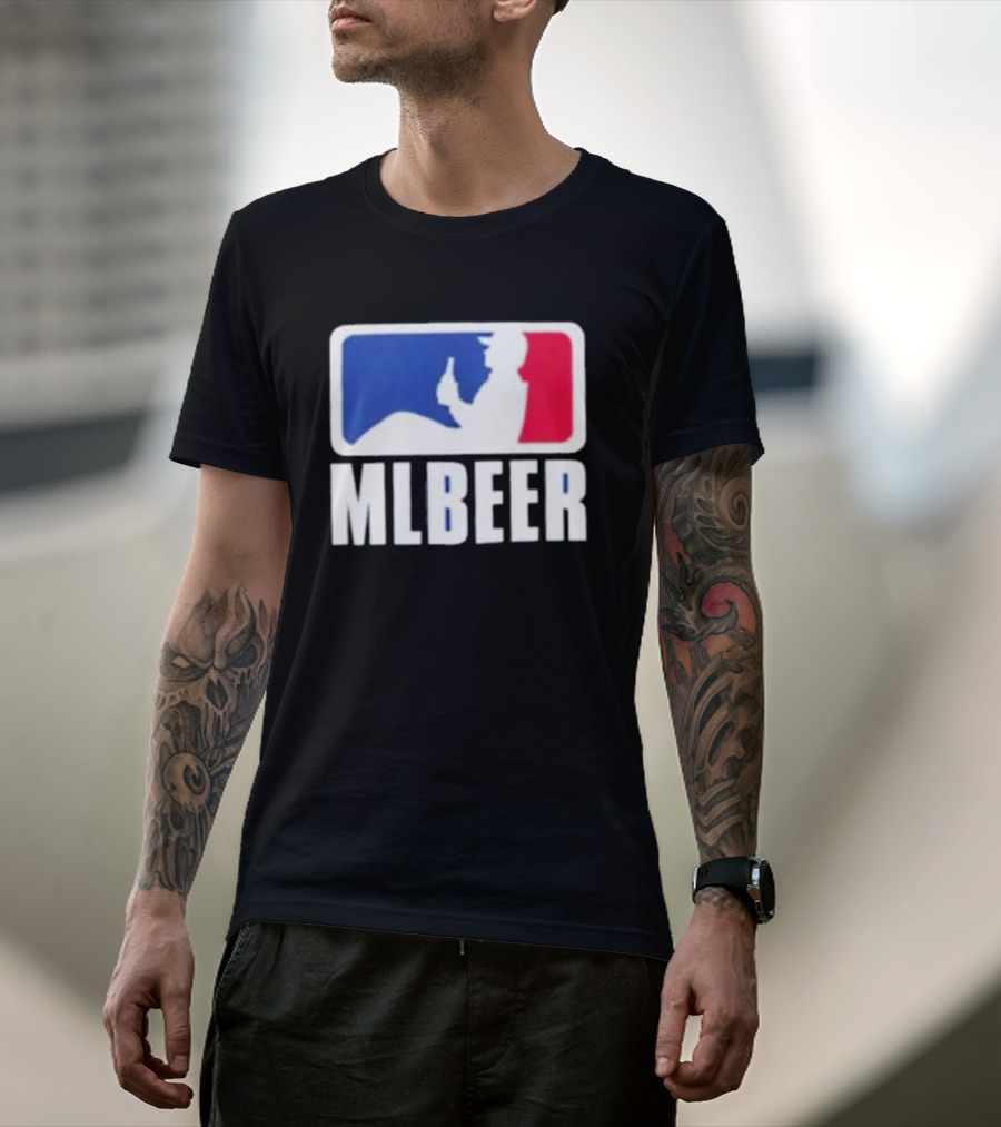 MLBEER MLB Parody Logo Funny Baseball Beer Enthusiast T-Shirt