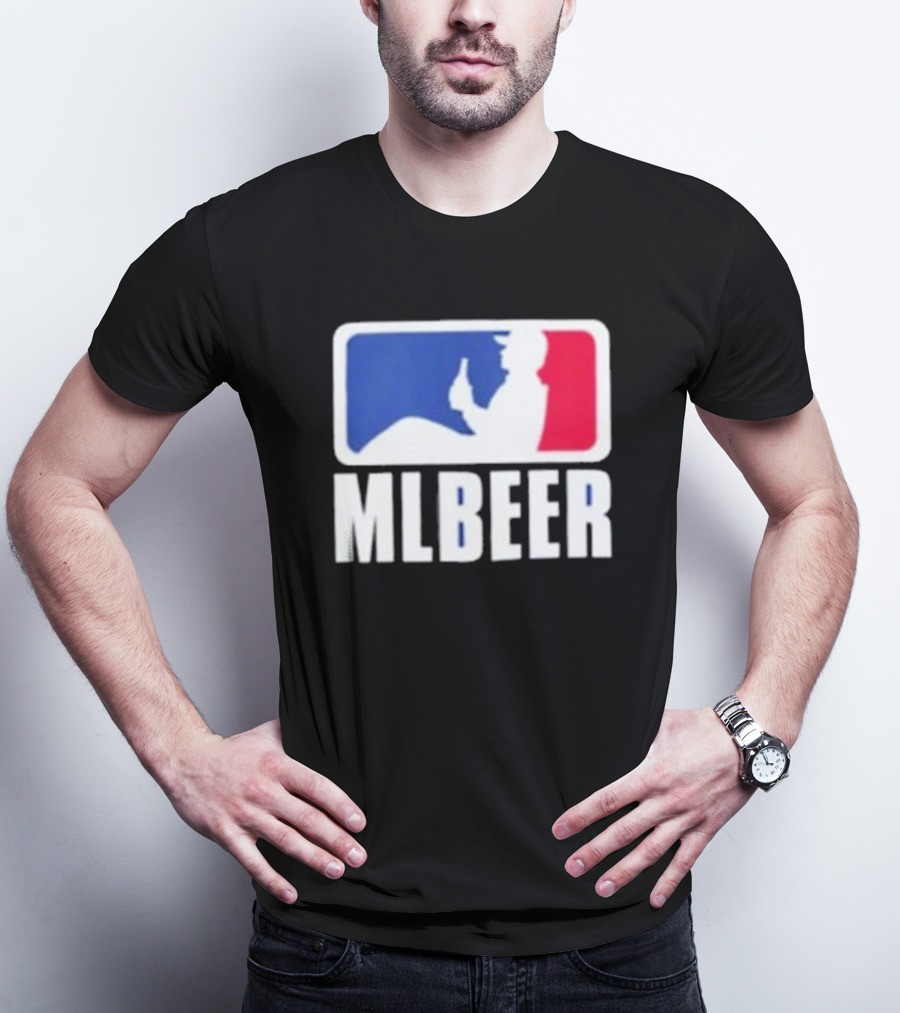 MLBEER MLB Parody Logo Funny Baseball Beer Enthusiast T-Shirt