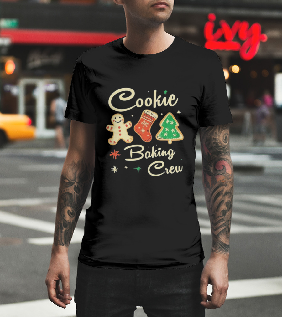 Cookie Baking Crew Gingerbread Stocking Tree T-Shirt