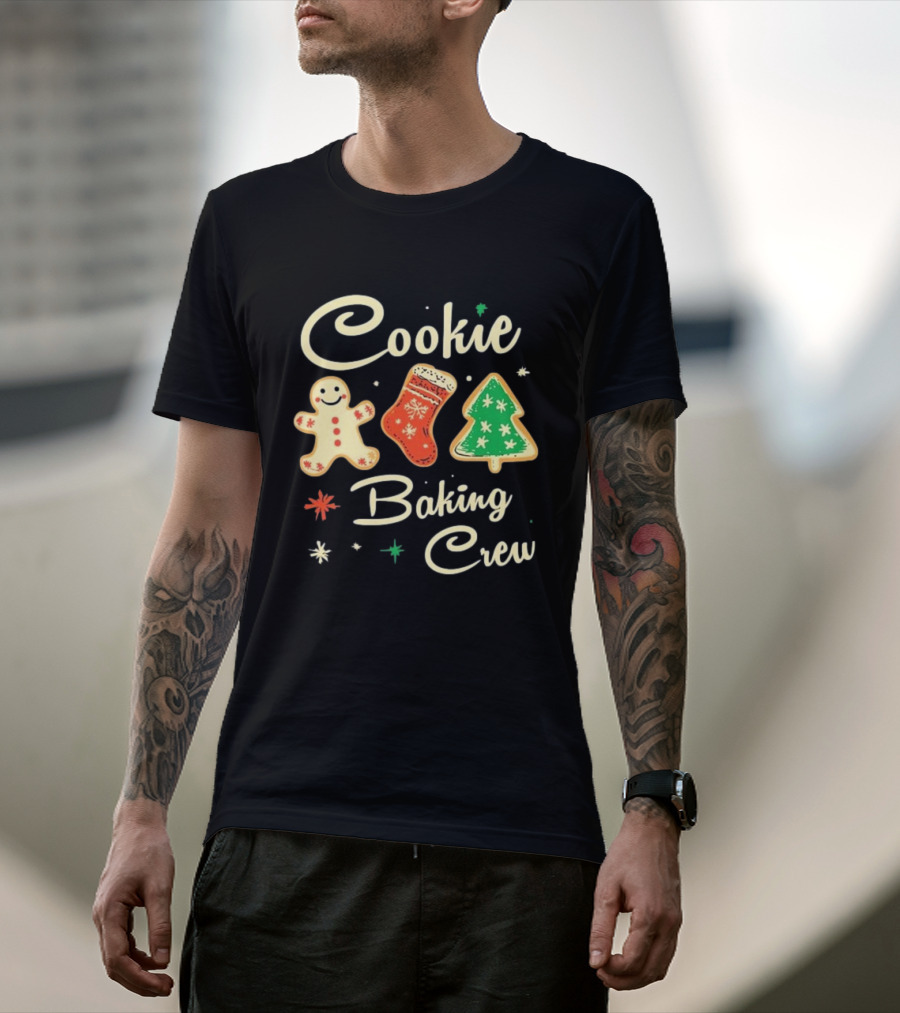 Cookie Baking Crew Gingerbread Stocking Tree T-Shirt