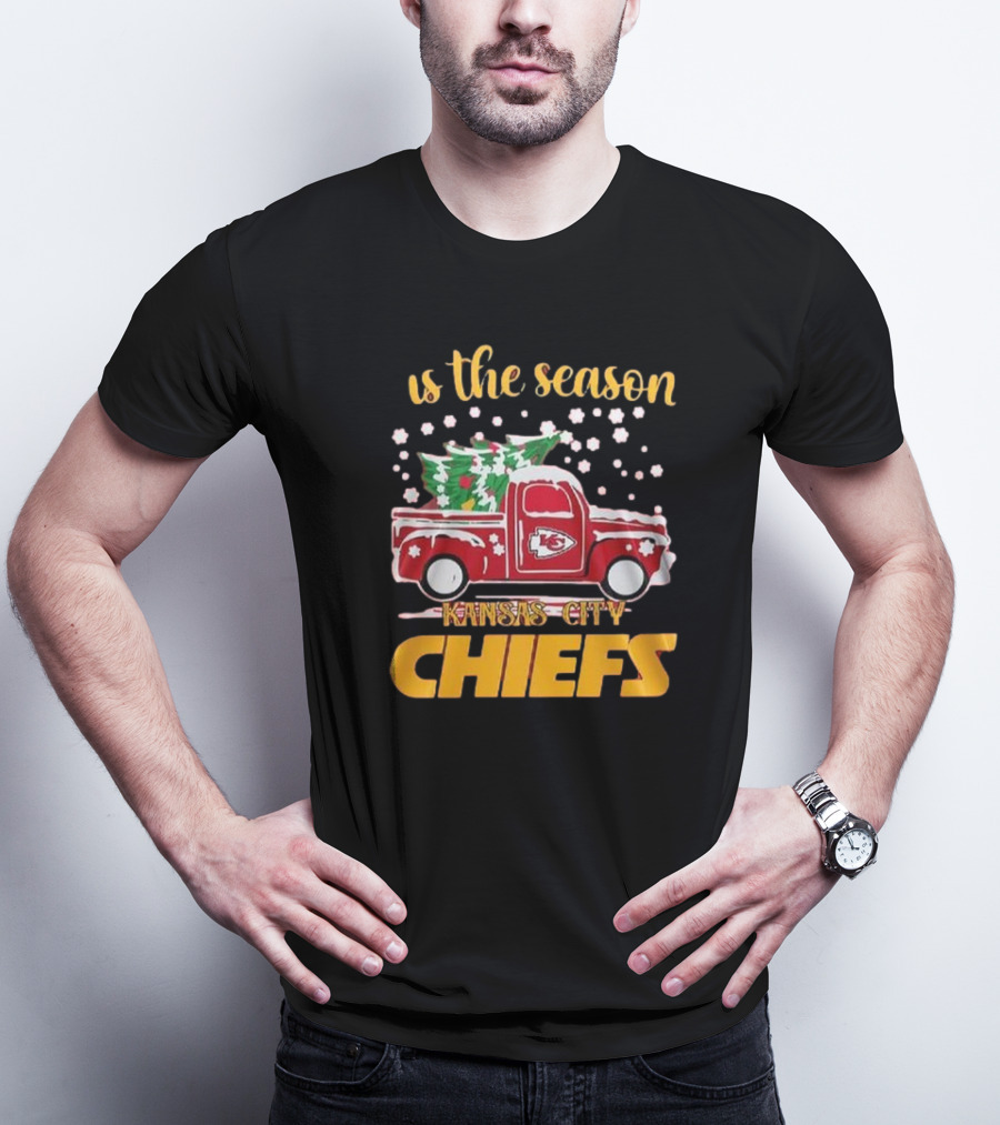 Kansas City Chiefs Christmas Truck 'Tis The Season T-Shirt