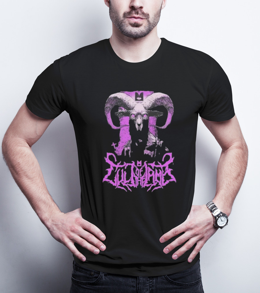 Cult Of The Lamb Unholy Goat Ram Skull Purple T-Shirt
