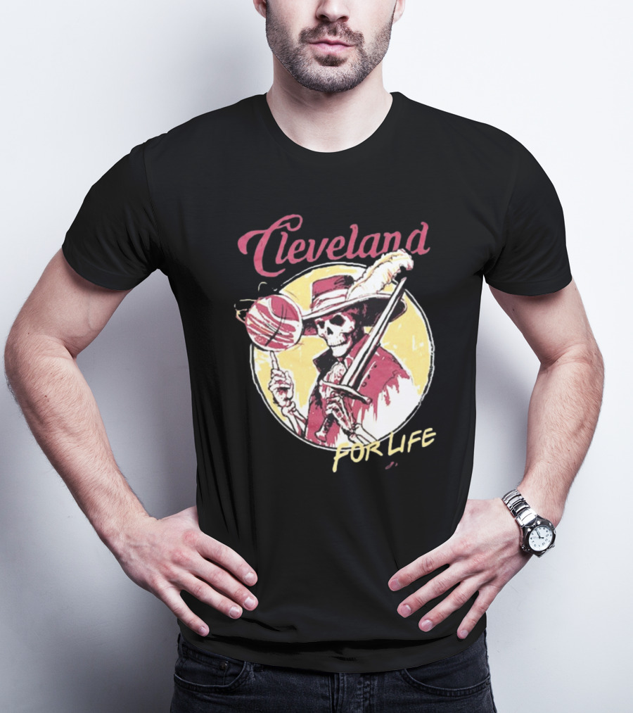 Cleveland Basketball Skeleton For Life T-Shirt