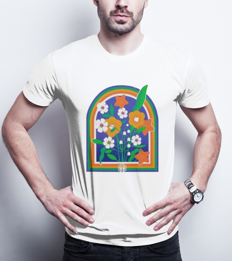 Critrole Role Hope Blooms New Rainbow Floral Arch T-Shirt