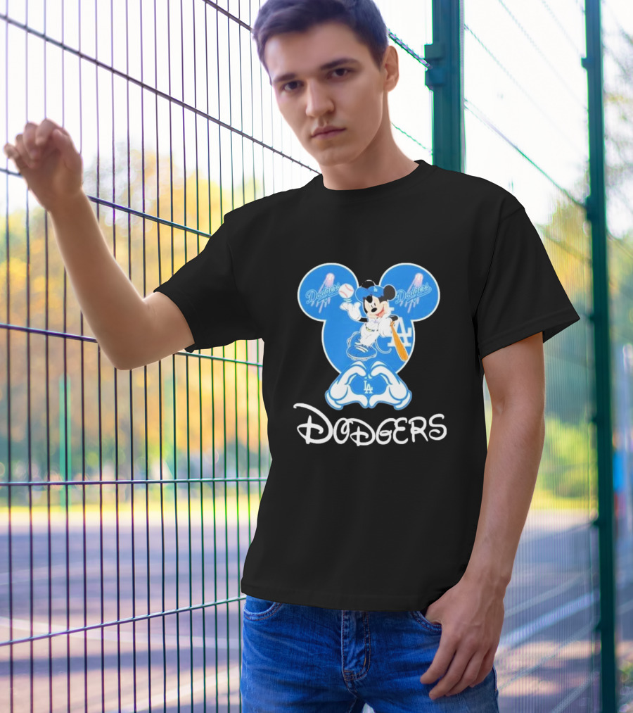 Disney Mickey Mouse Los Angeles Dodgers Baseball T-Shirt
