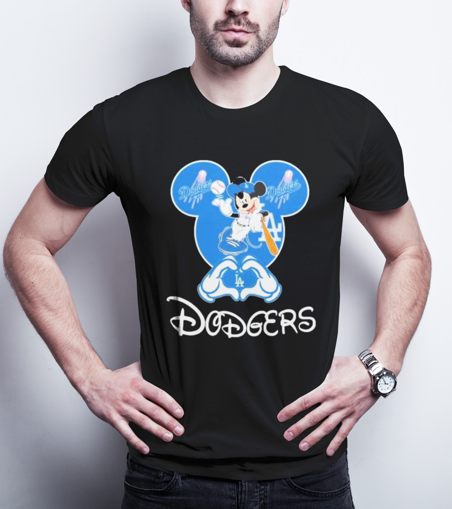 Disney Mickey Mouse Los Angeles Dodgers Baseball T-Shirt