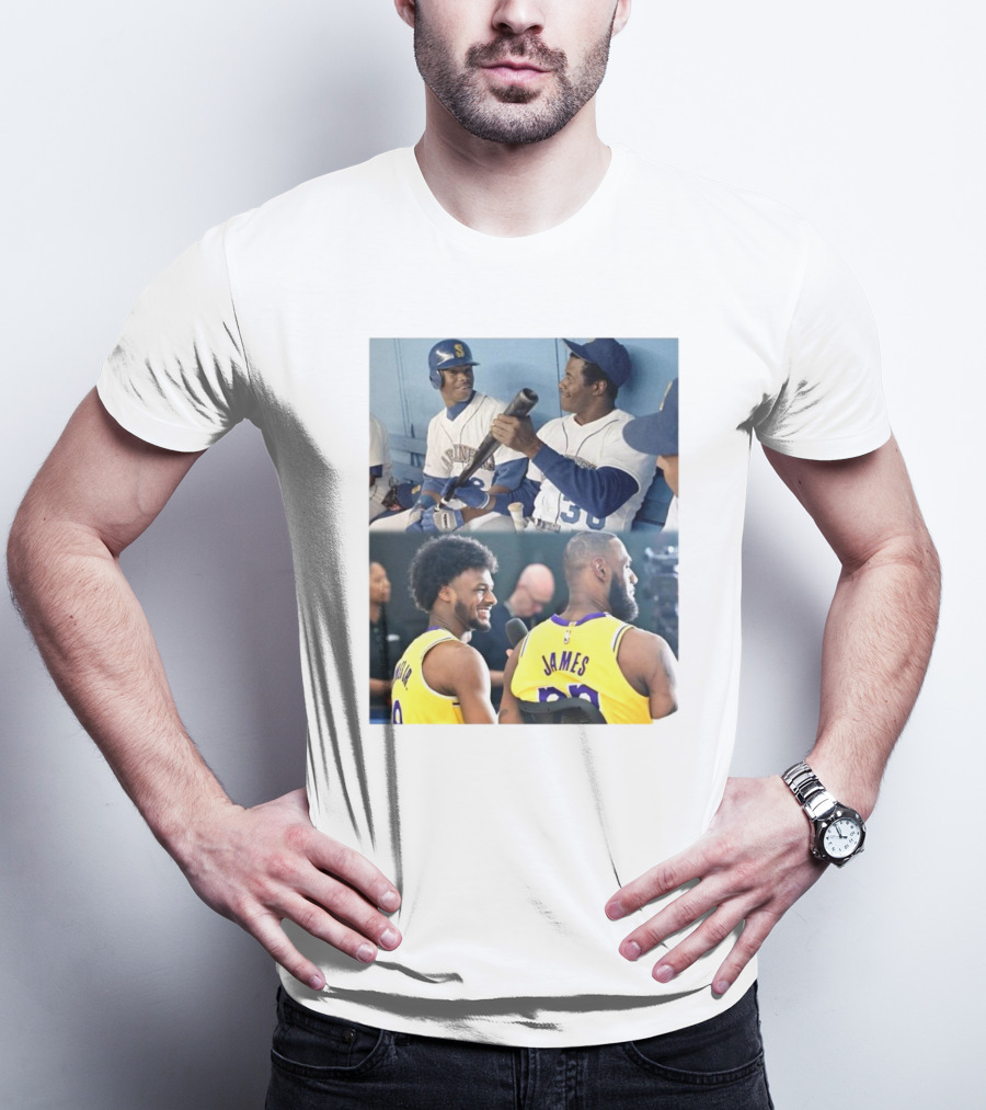 Ken Griffey Jr And Ken Griffey Sr Attend Lakers Game For LeBron And Bronny Historic Moment T-Shirt
