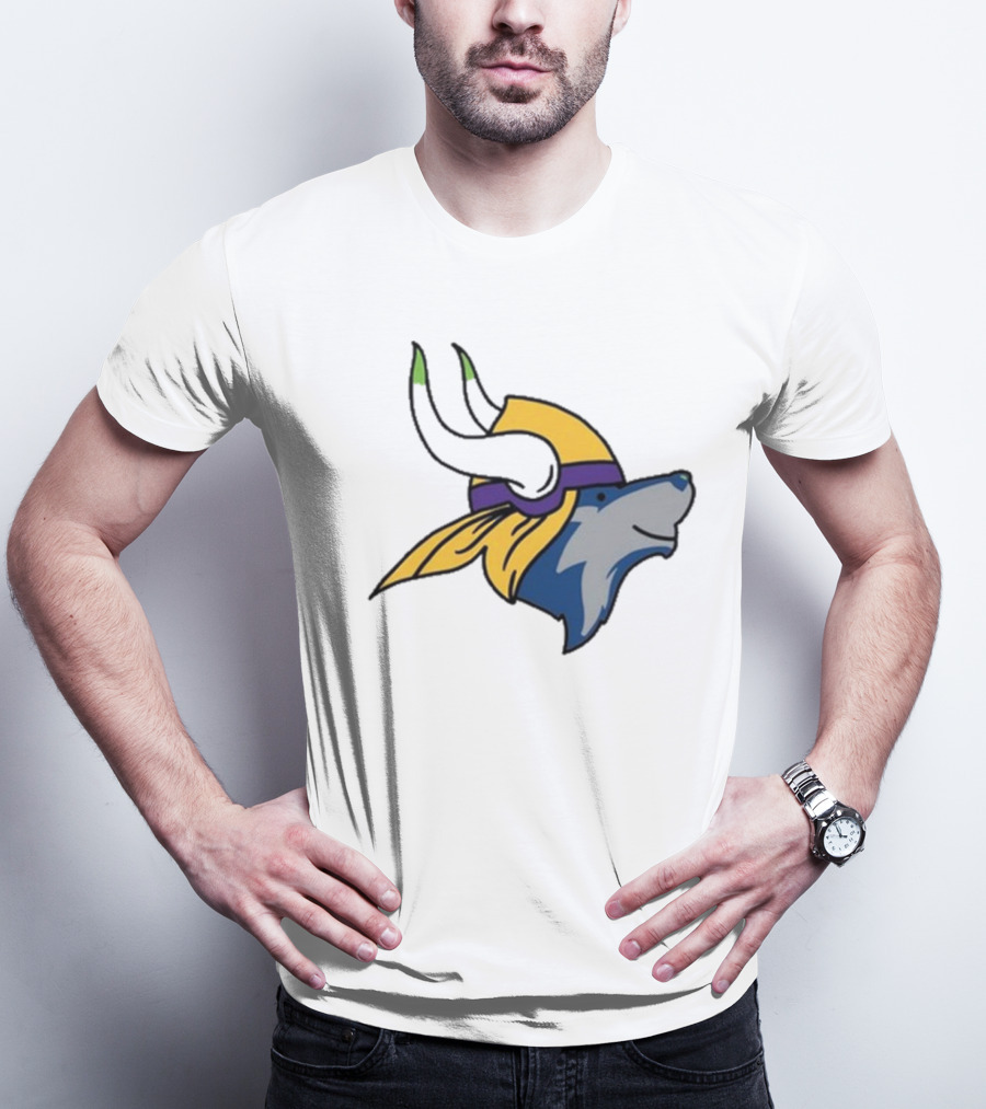 Maplewedgie Corndoggylol Minnesota Timbervikes Vikings Wolf Helmet Nordic Spirit Fusion T-Shirt