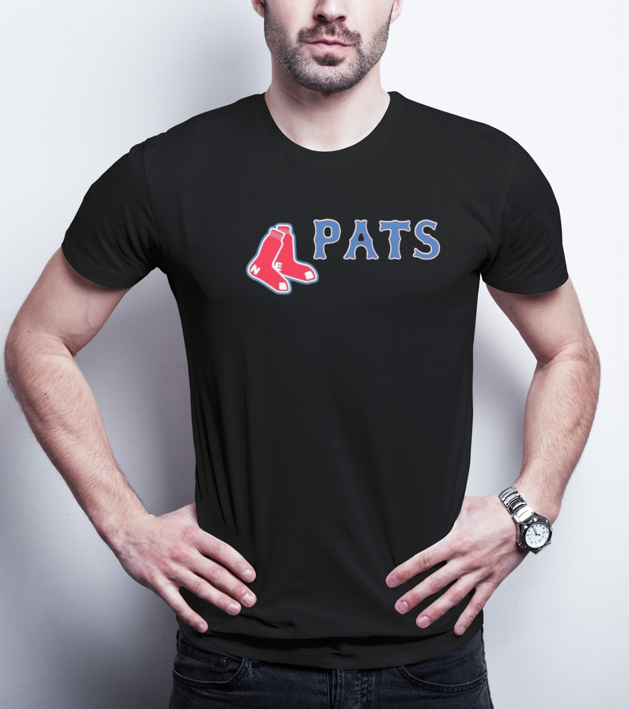 NFL MLB New England Patriots Boston Red Sox Pats Logo Mashup T-Shirt