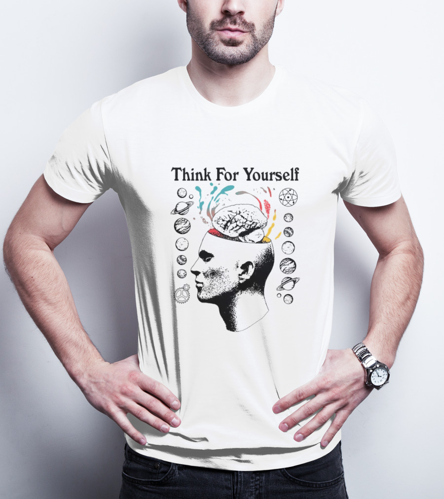 Joe Bartolozzi Think For Yourself Brain Out Open Planets T-Shirt