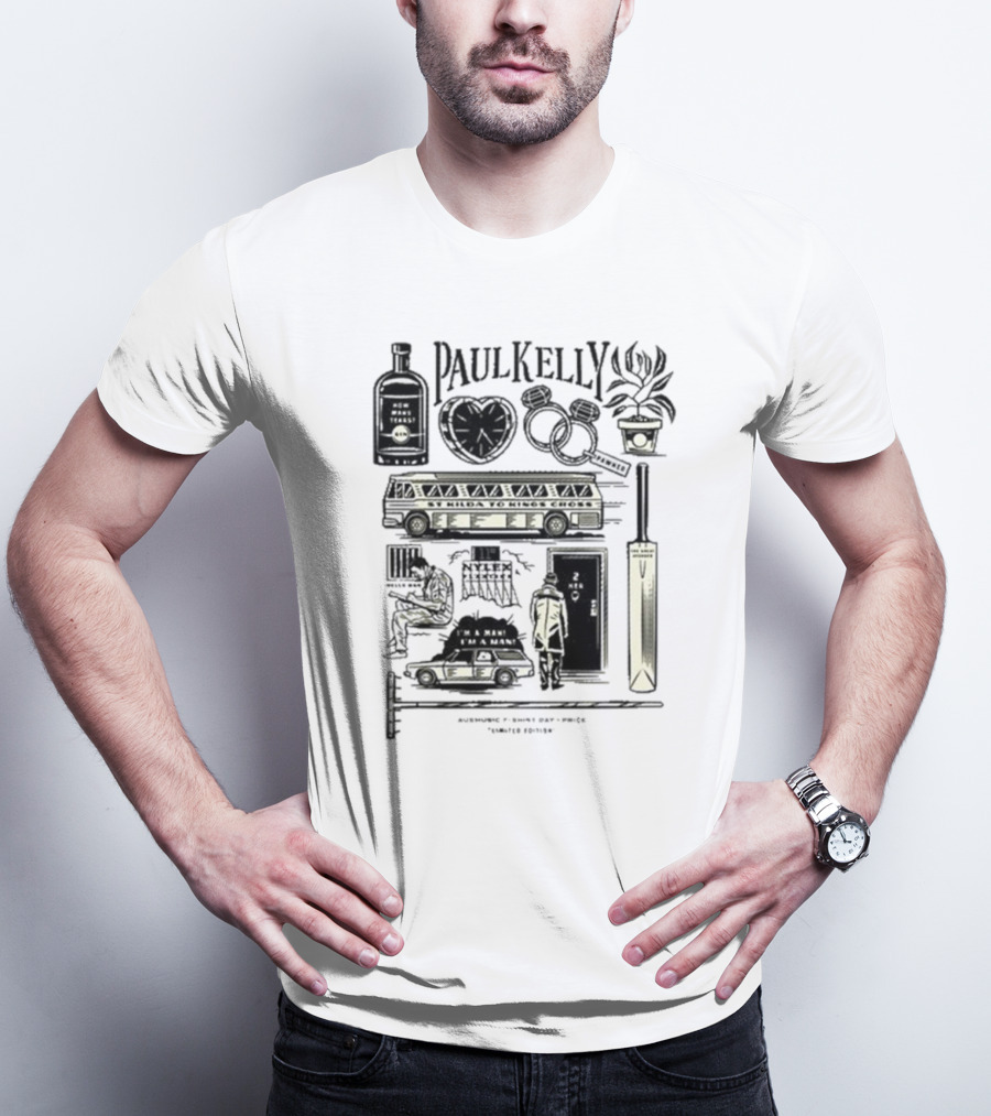 Paul Kelly Australia Music Themes Icons And Symbols T-Shirt