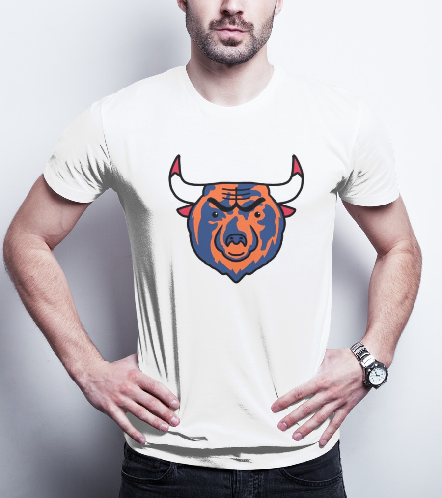 NFL Bears NBA Bulls Logo Mashup Combo T-Shirt