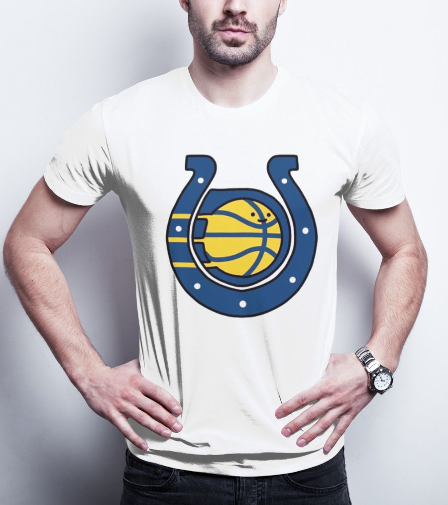 NFL X NBA Indianapolis Colts Pacers Logo Mashup Combine T-Shirt